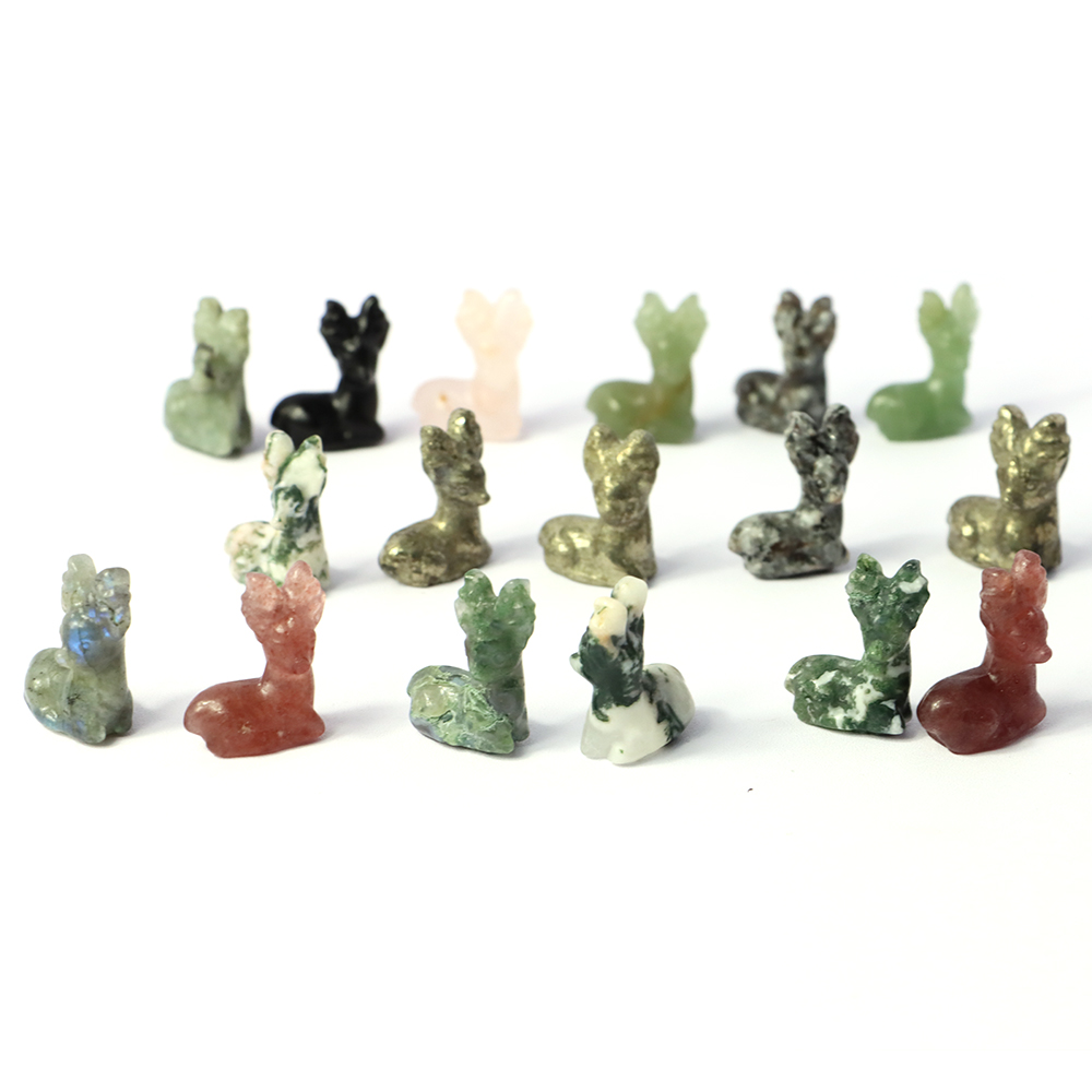 30mm Sika Deer Statue Natural Stone Decoration Miniatures Fairy Garden ...
