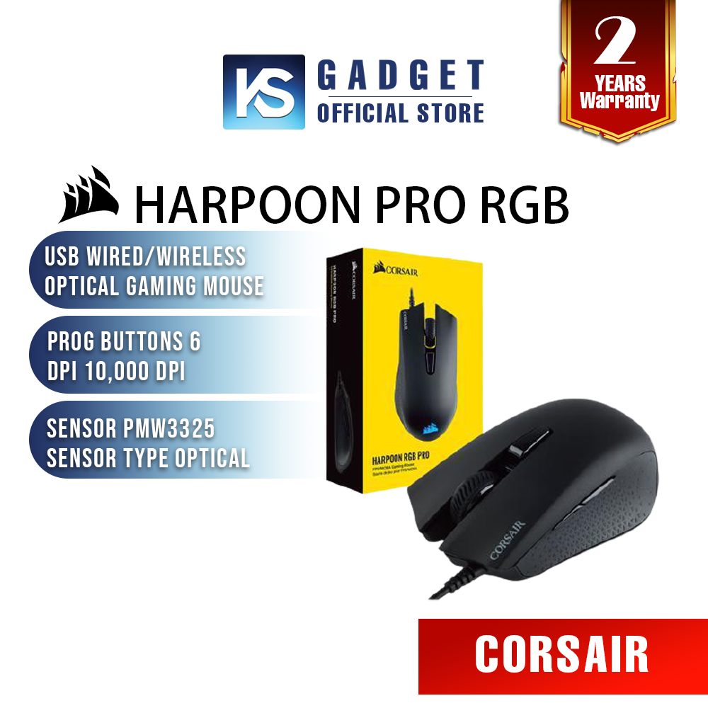 Corsair Harpoon PRO RGB USB Wired/WIRELESS Optical Gaming Mouse | Lazada
