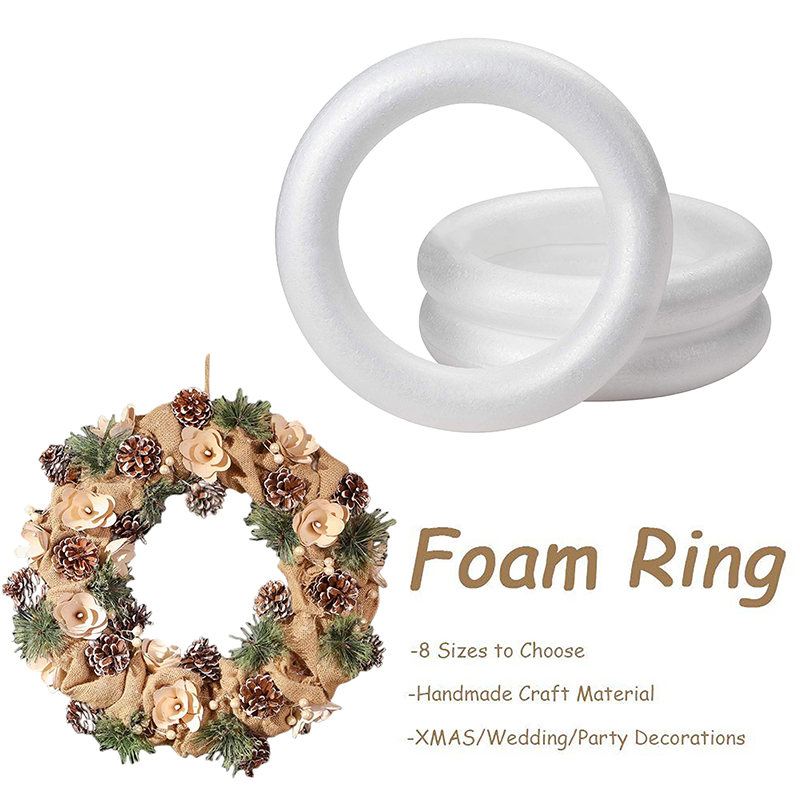 White Round Polystyrene Foam Ring For Christmas Crafts DIY Handmade ...
