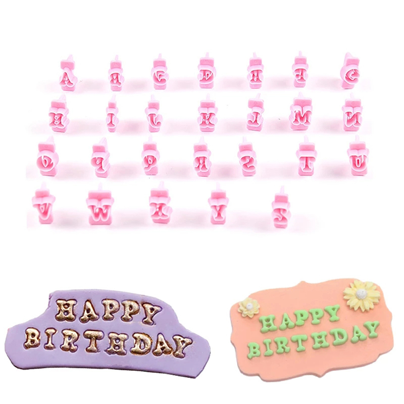 DIY Alphabet Cake Mold Letter Cookies Cutter Words Press Stamp ...