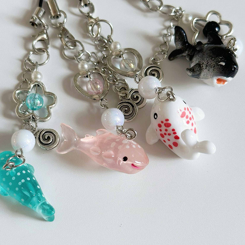 1PC Summer Handmade Beaded Wave Point Shark Hanging Pendant Charm ...