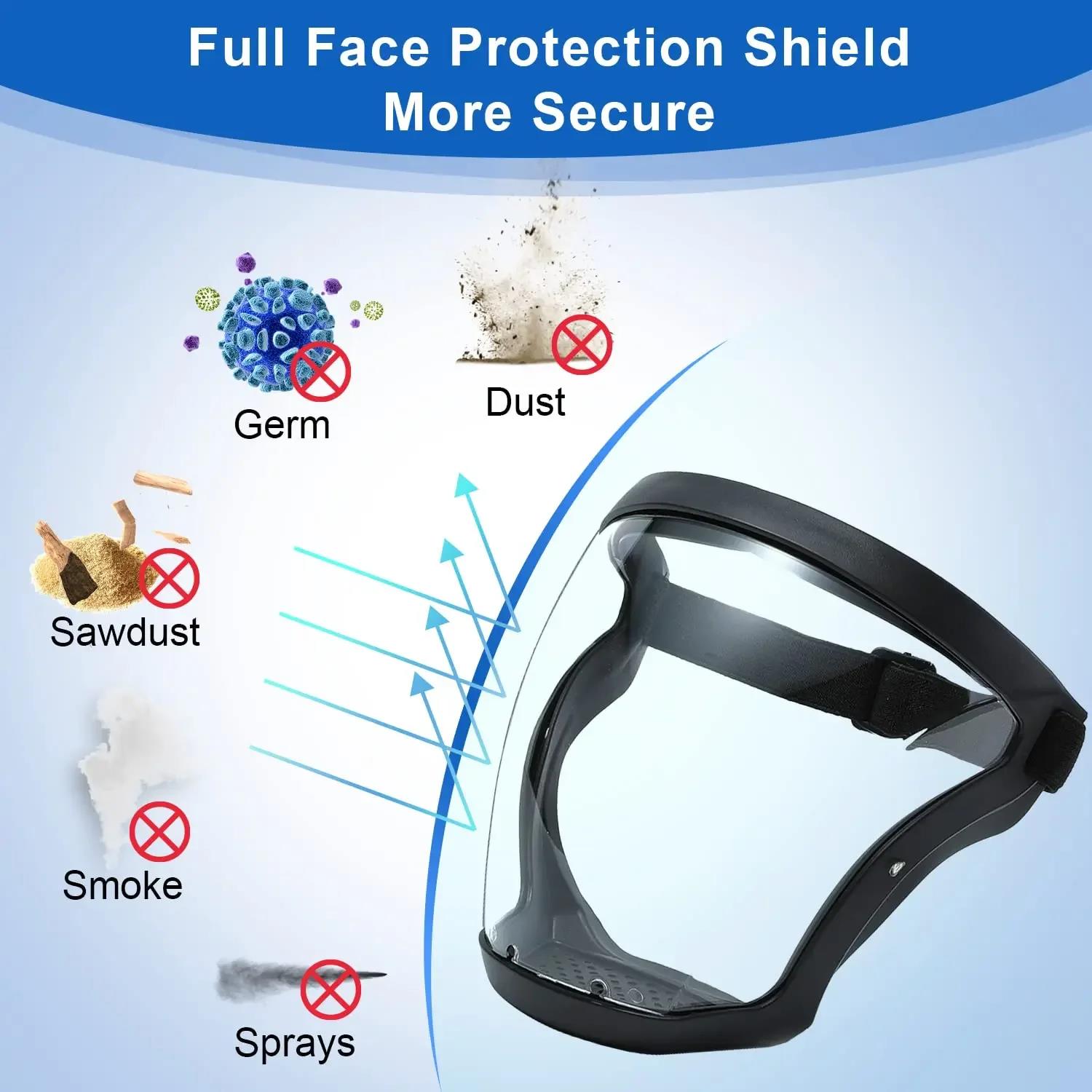 Kitchen Transparent Full Face Shield Home Oil-splash Proof Anti-fog ...