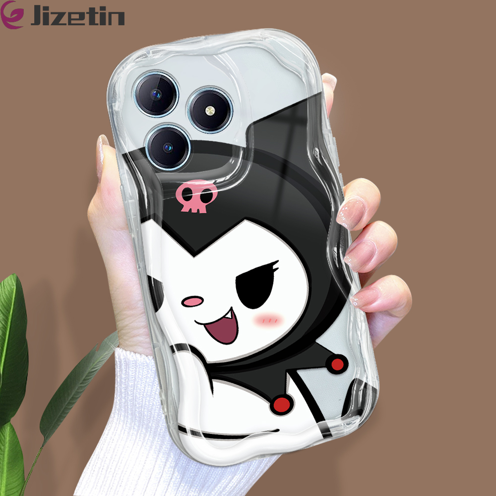 Jizetin for Realme C61 C63 Narzo N63 Back Cover Cute Melody Kuromi Cream Wavy Edge Soft Silicone ...