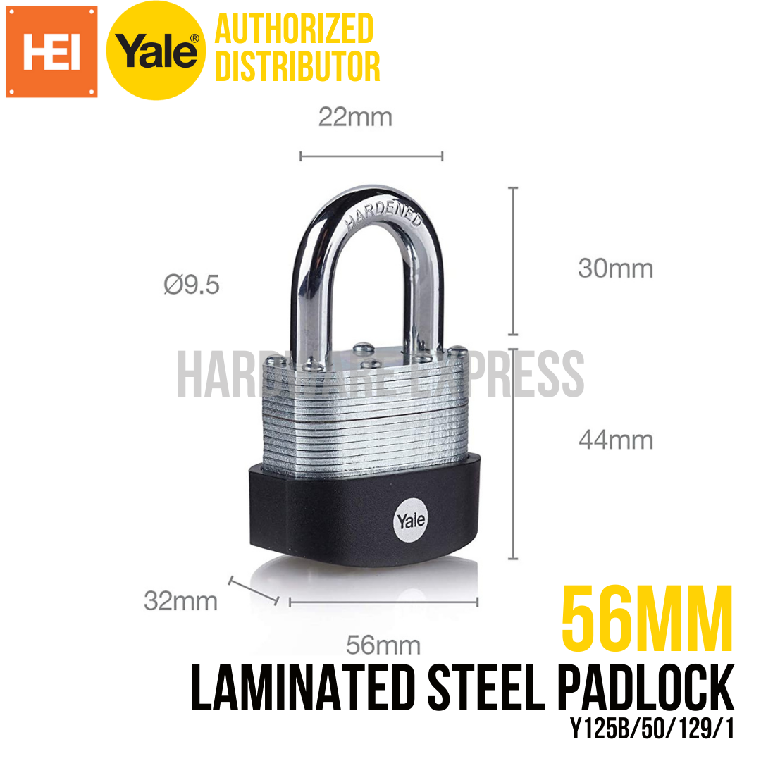 Yale Laminated Steel Padlock 56mm or 66mm (Outdoor Hardened Steel ...