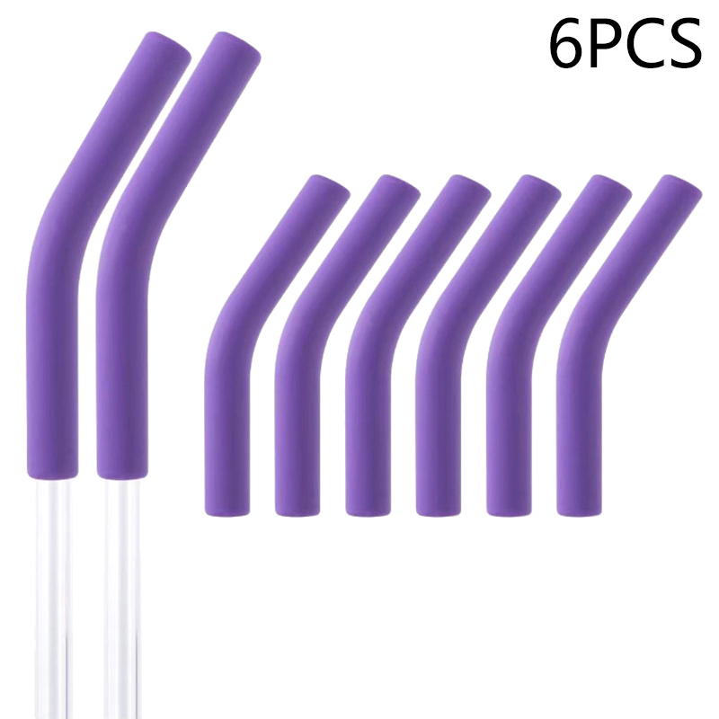 6Pcs/Set Soft Silicone Straw Covers Straws Tips Covers Fit For 9mm Wide ...