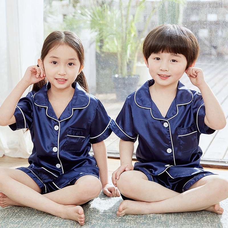 Readystock Children Kids Pajamas Baju Tidur Set Boys Girls Short Sleeve ...