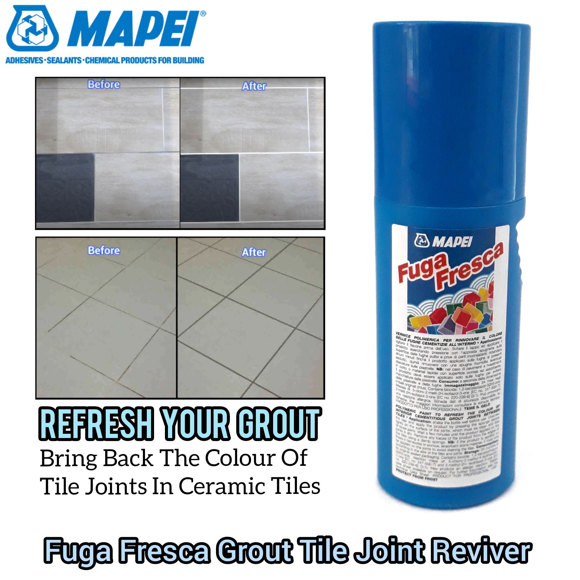 MAPEI FUGA FRESCA (160g) Polymeric Paint to Refresh the Colour of Tile ...