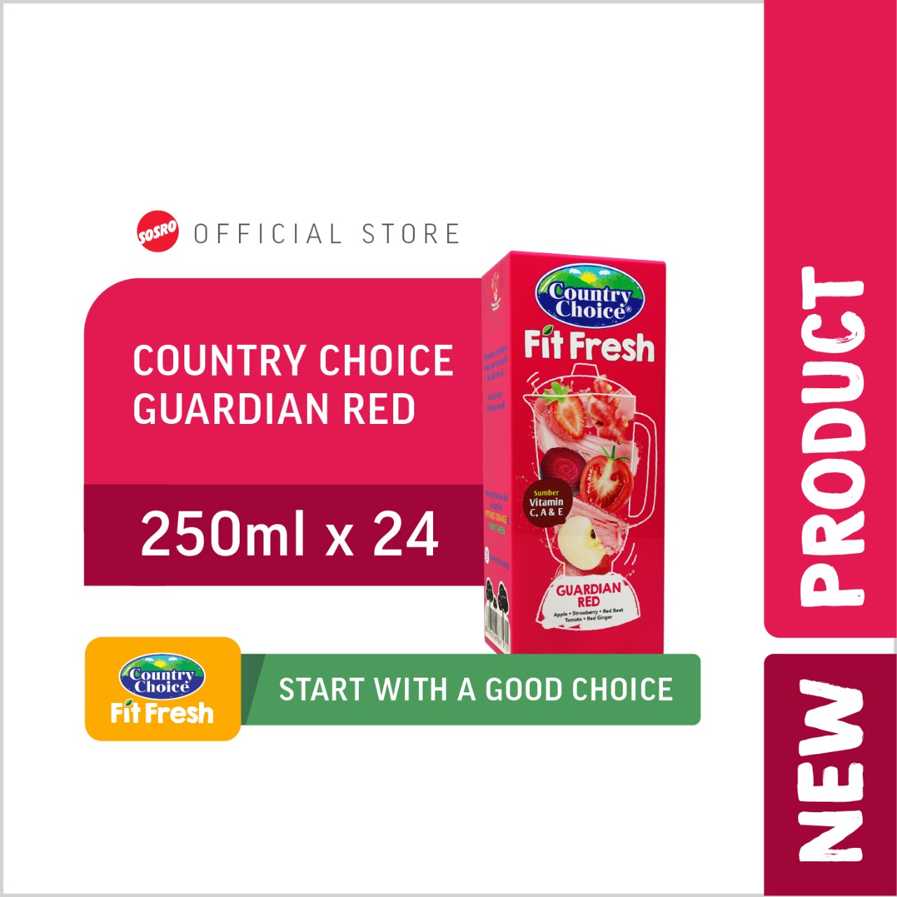 Country Choice Fit Fresh Guardian Red 250ml Isi 24pcs | Lazada Indonesia