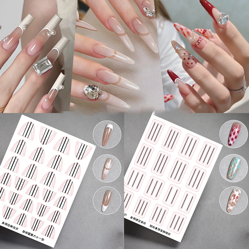 1 Sheet Transparent French Manicure Guide Stickers Strong Adhesive Nail ...