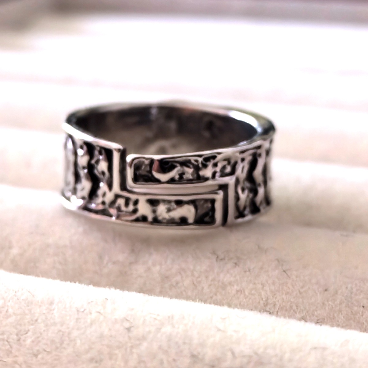 Jewelry Retro Victory Light Ring Refueling Couple Ring Hip Hop Opening ...