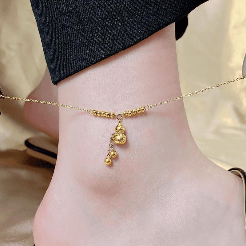 【Innovative tassel anklet women's 2024 new niche light luxury feeling ...