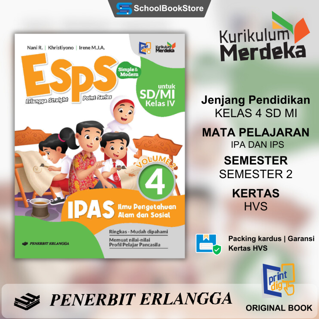 Buku ESPS IPAS KELAS 4 SD VOLUME SEMESTER 2 KURIKULUM MERDEKA MATA PELAJARAN IPA DAN IPS KELAS ...