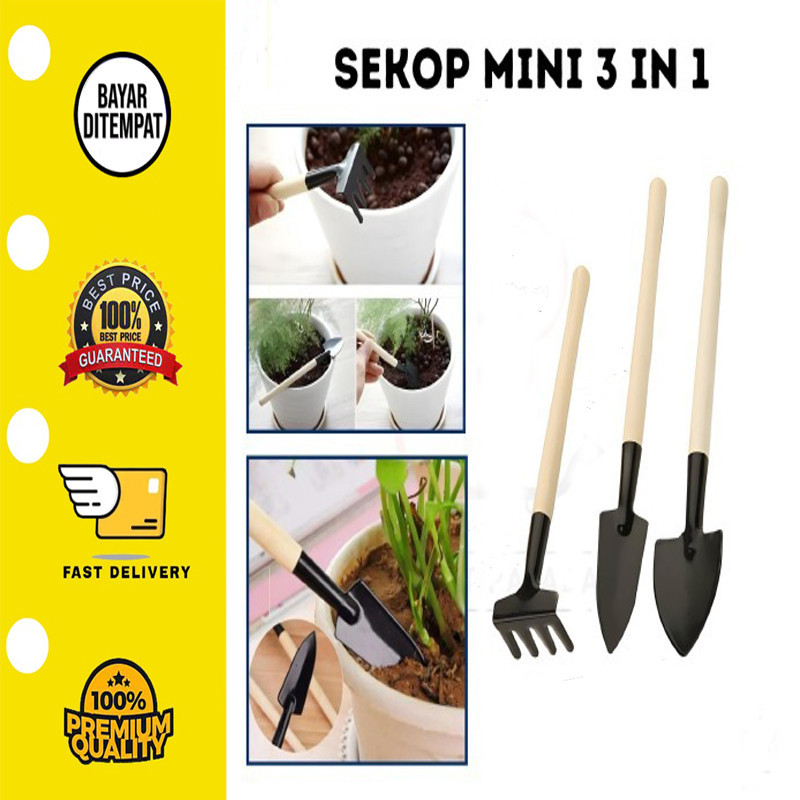 Sekop Mini Set 3in1 3 in 1 Alat Bajak Sawah Kebun Taman Garden Tools ...