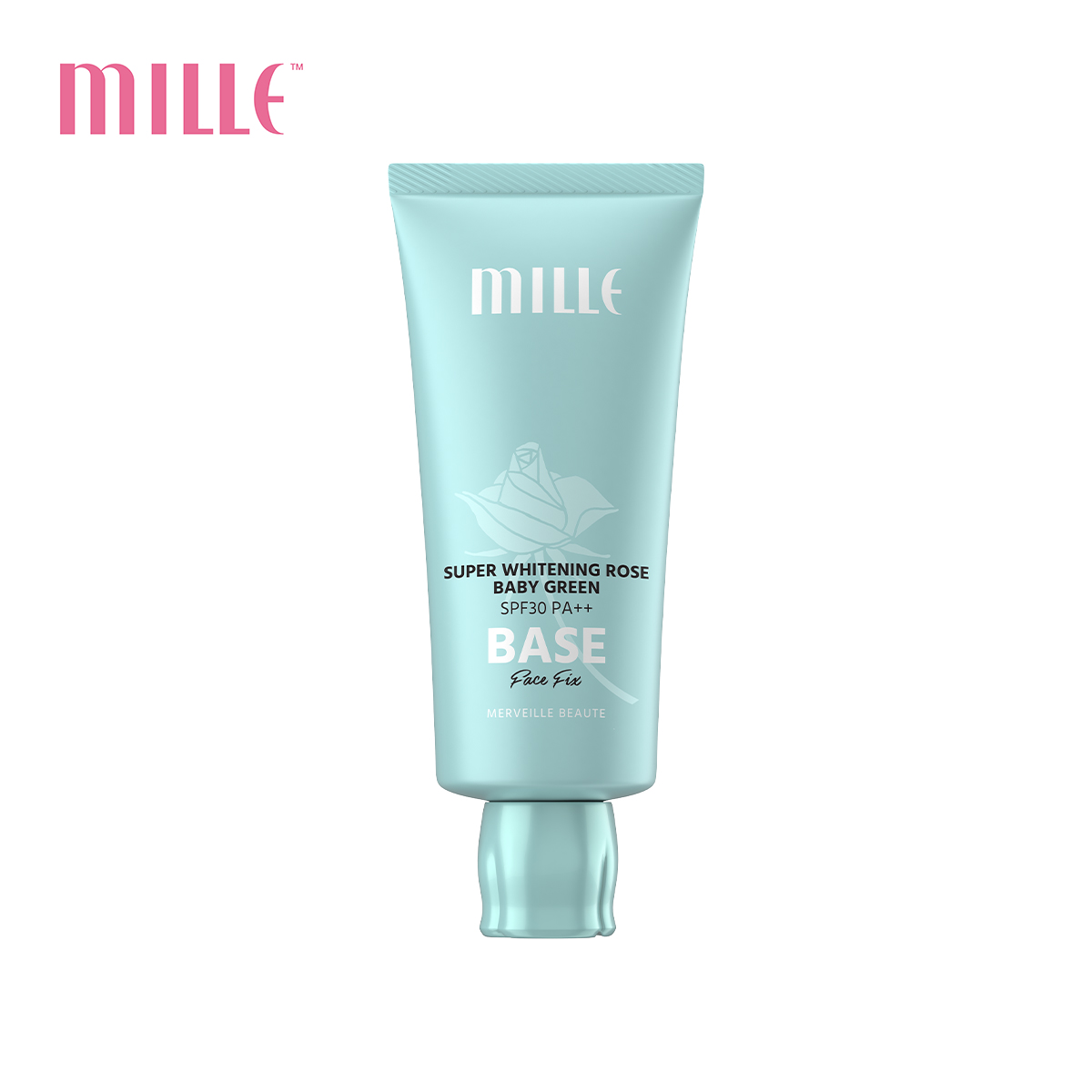 Mille เบสเขียว Super Whitening Rose Green Base SPF30 PA++ Face Fix 30g ...