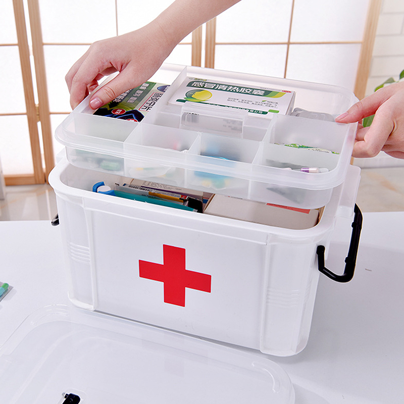 First Aid Kit Medicine Storage Box Portable Emergency Box Household ...