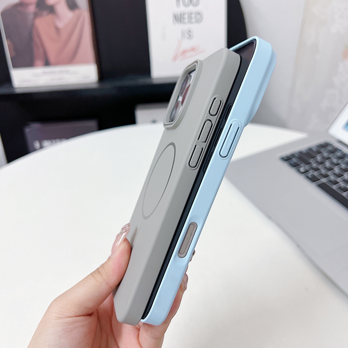 HOCE Solid Color Magnetic Phone Cases For iPhone 16 15 14 Plus 13 12 ...