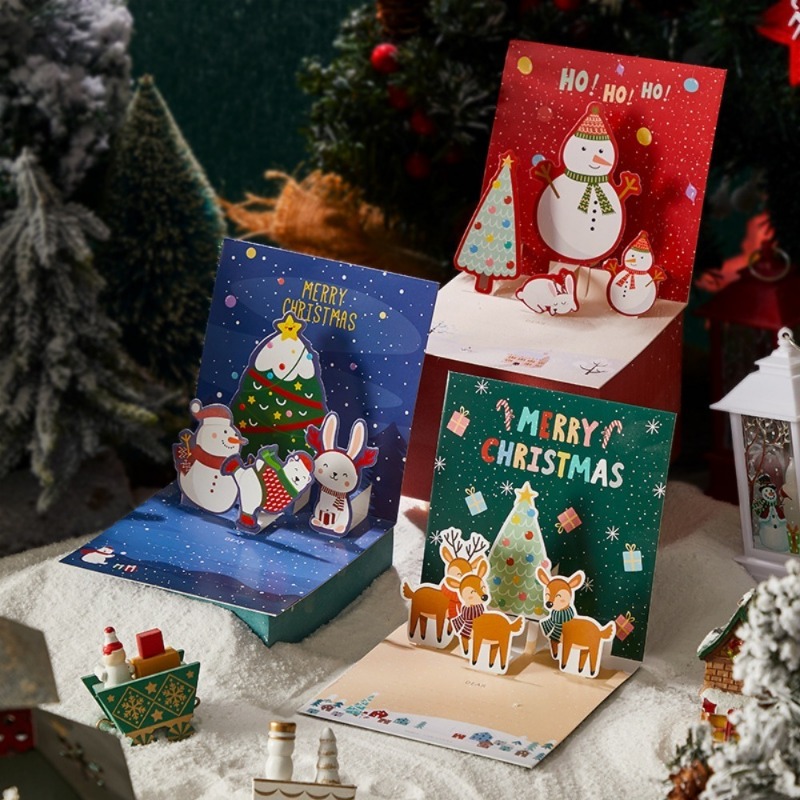 【FOOT SOFA】3D Pop UP Christmas Greeting Cards with Envelope Friend ...