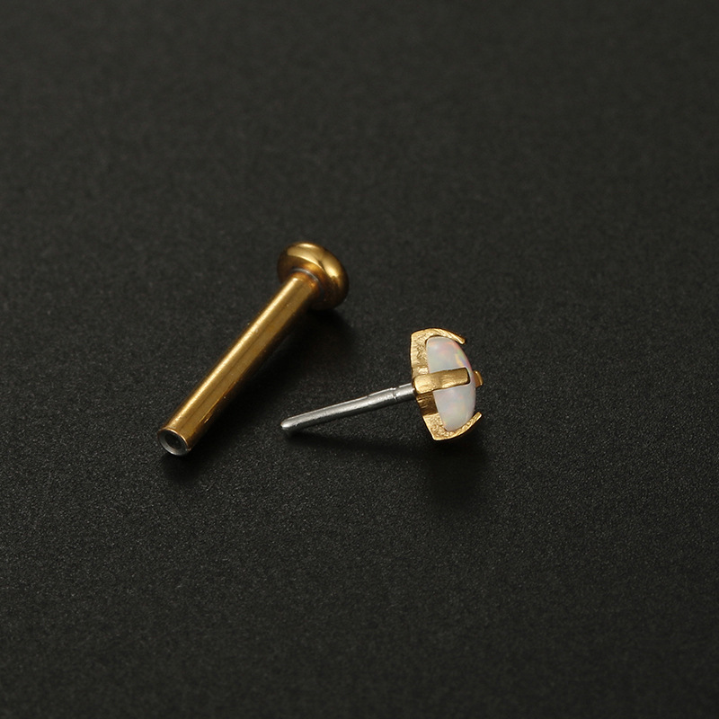 Australian gem earring stainless steel titanium steel small ear bone ...