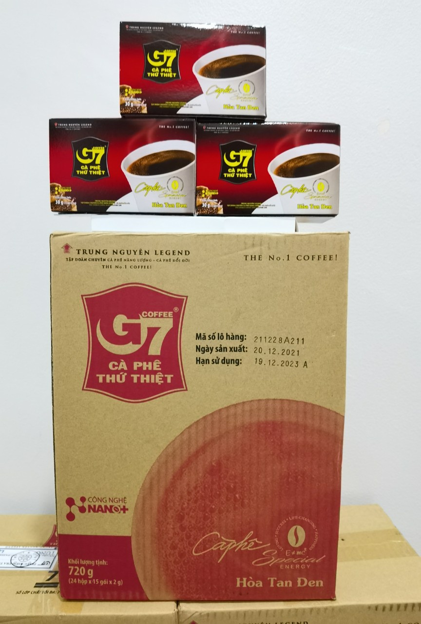 G7 Vietnam Trung Nguyen Black Coffee 越南G7中原黑咖啡 /Cà phê Trung Nguyên G7 - 1 Carton -24 box (15 ...