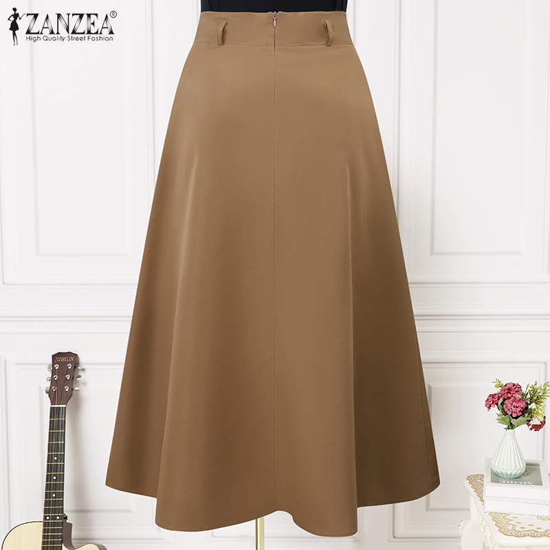 ZANZEA Korean Style Women's Skirt New Fashion High Waist A-Line ...