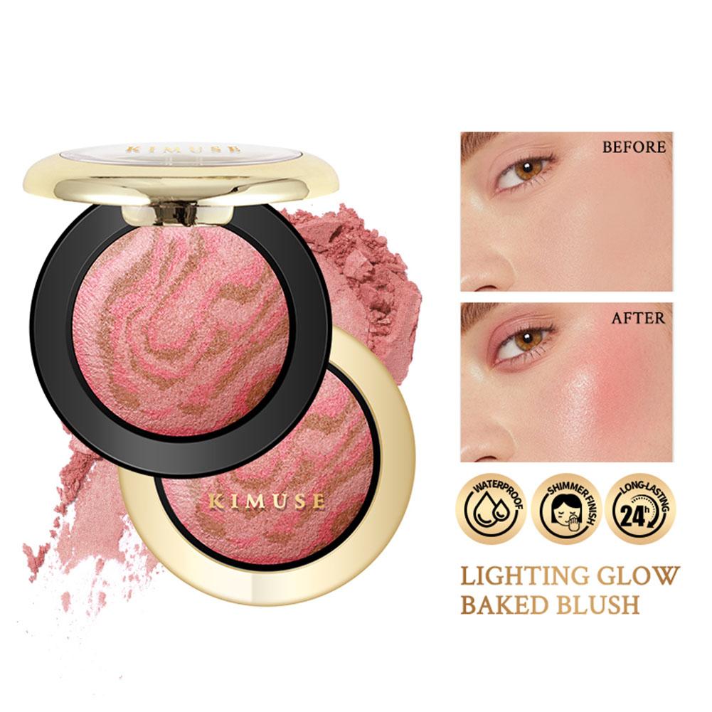 Wenefang Fashion Lighting Glow Baked Blush Marbleized Blush Powder ...