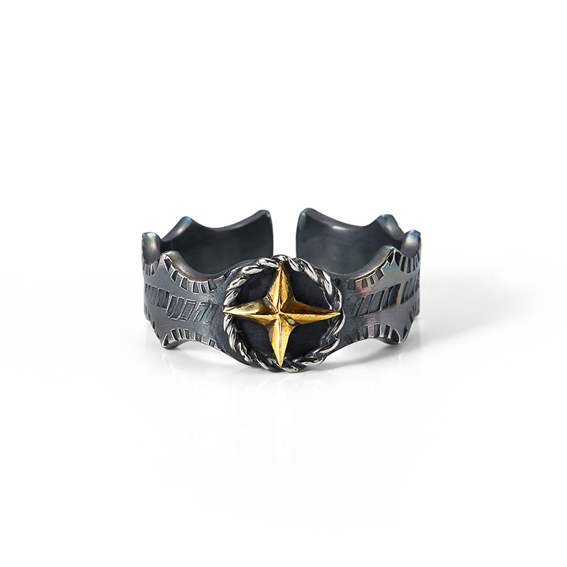 【Top Picks】Retro Star Ring Men's Trendy Science Fiction Niche ...