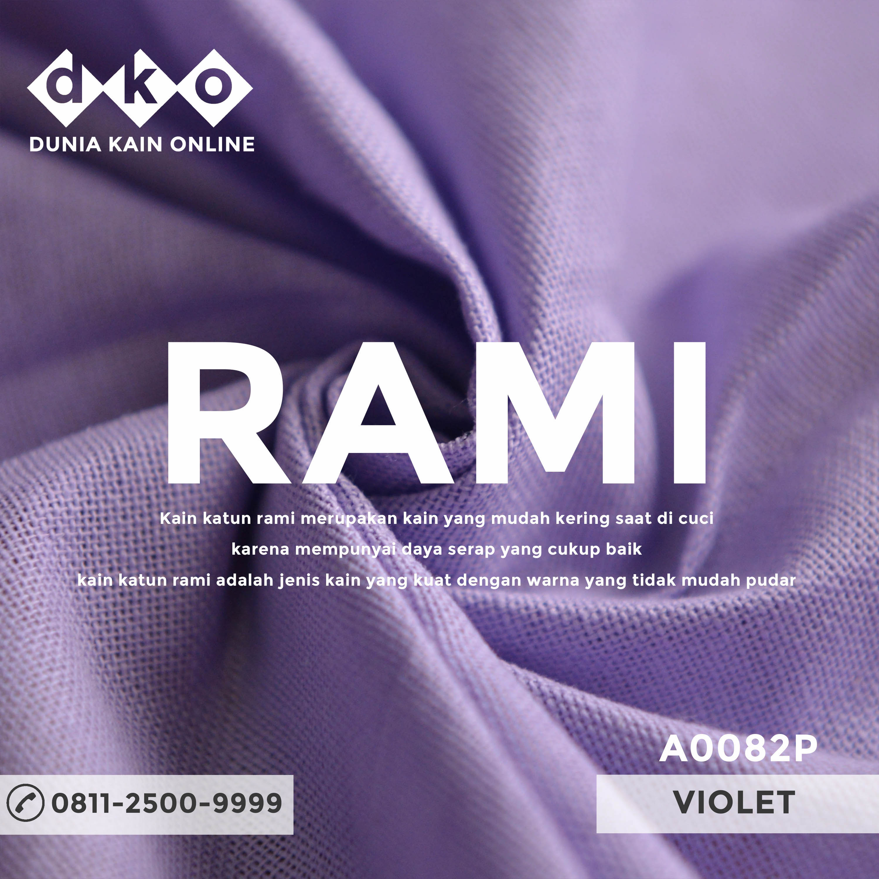 DKO Kain RAMI Linen Premium Warna Violet | Lazada Indonesia