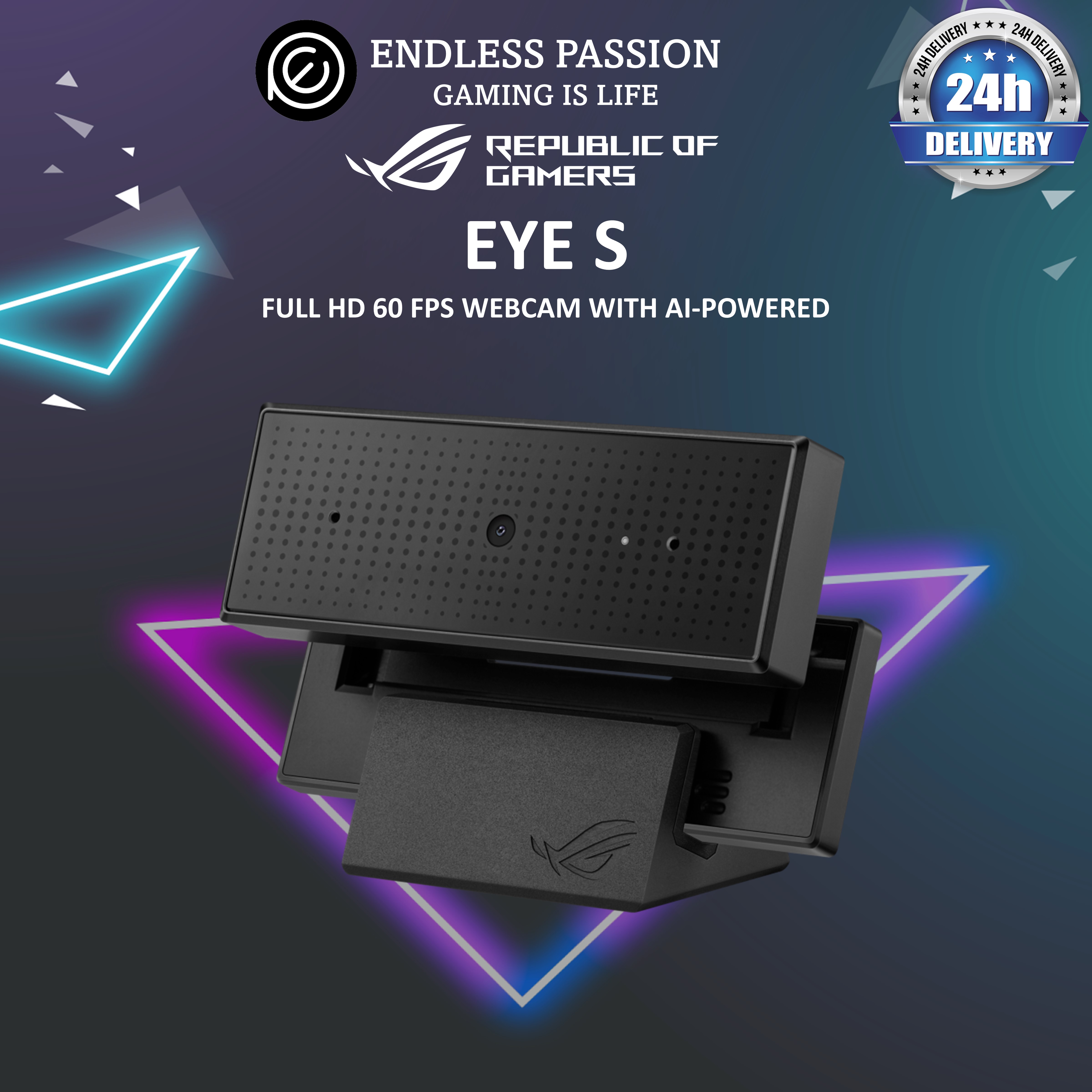 ASUS ROG Eye S Streaming Gaming Webcam (1080p 60 FPS, Face Auto ...