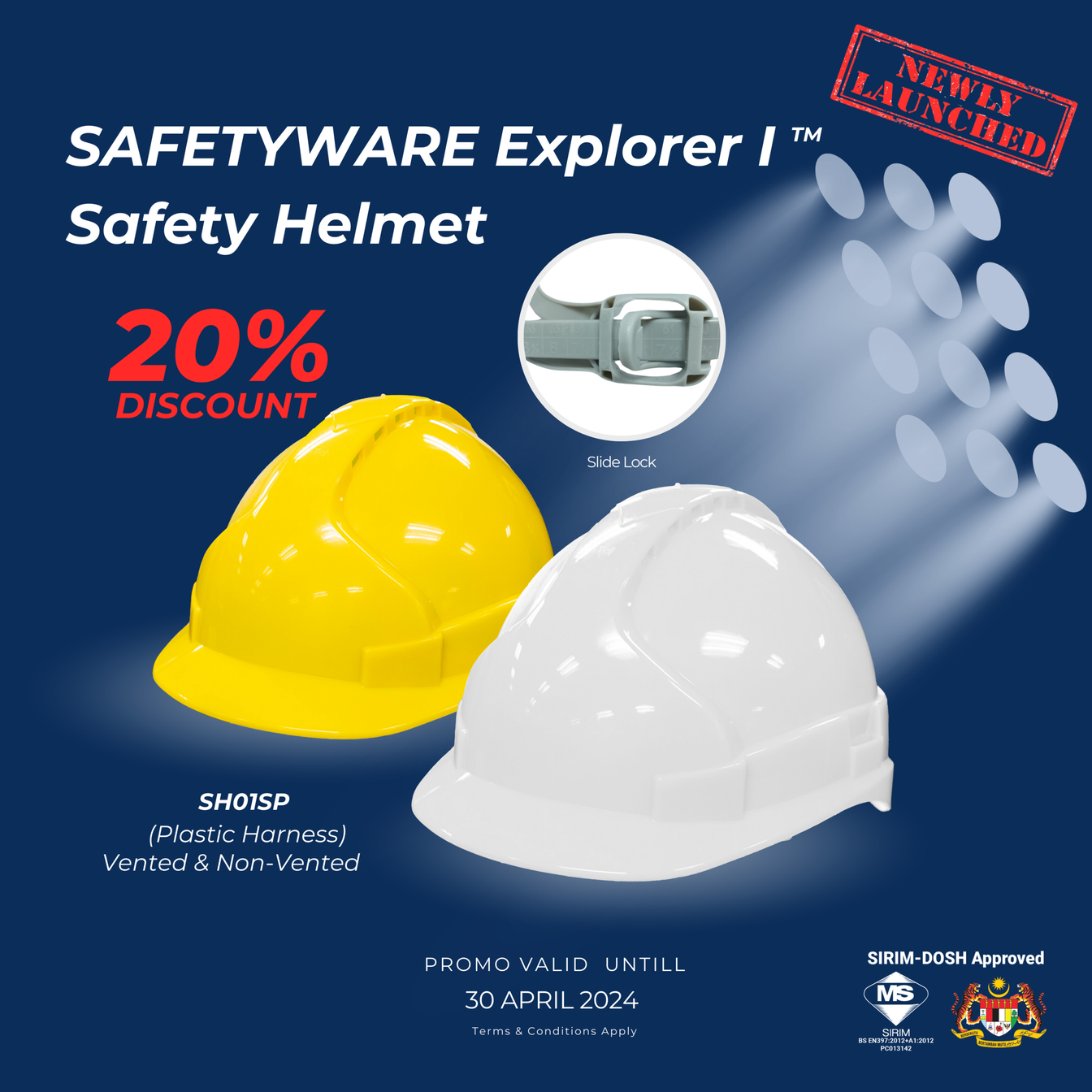 SAFETYWARE Explorer I Industrial Safety Helmet (Slide Lock) | Lazada