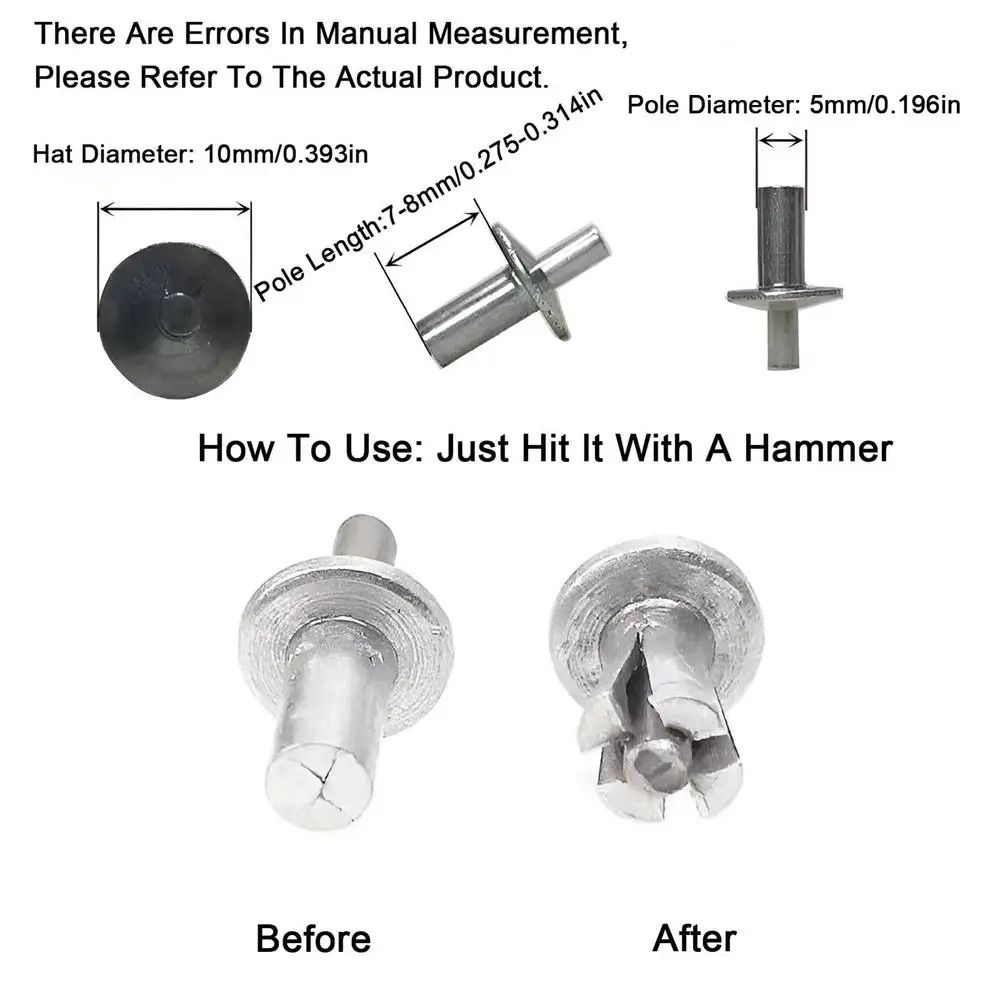 10Pcs Fasteners Hardware Tapping Expansion Screws Percussion Drive Expansion Rivets Fixing Tool ...