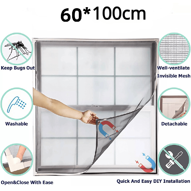 Magnetic window screen anti mosquito net removable washable invisible ...