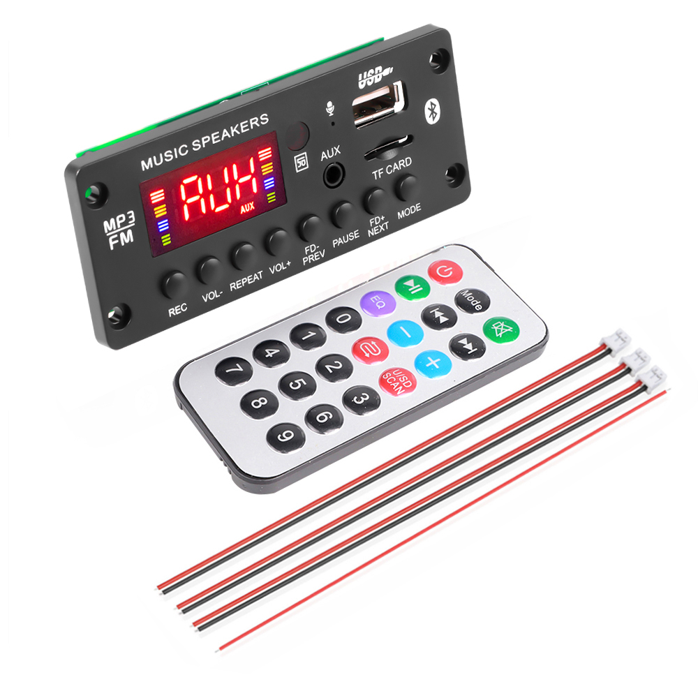 Kebidu 2*25w Amplifier 6v-12v Mp3 Decoder Board Bluetooth 5.0 Recording ...