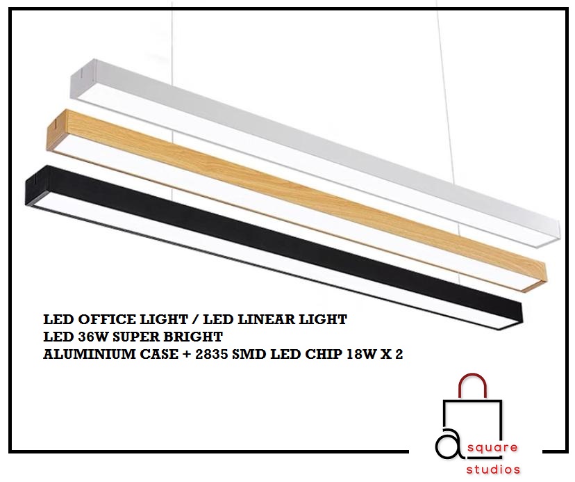 **LED FULL SET** LED OFFICE LIGHT LED LINEAR LIGHT 4FT LONG | Lazada
