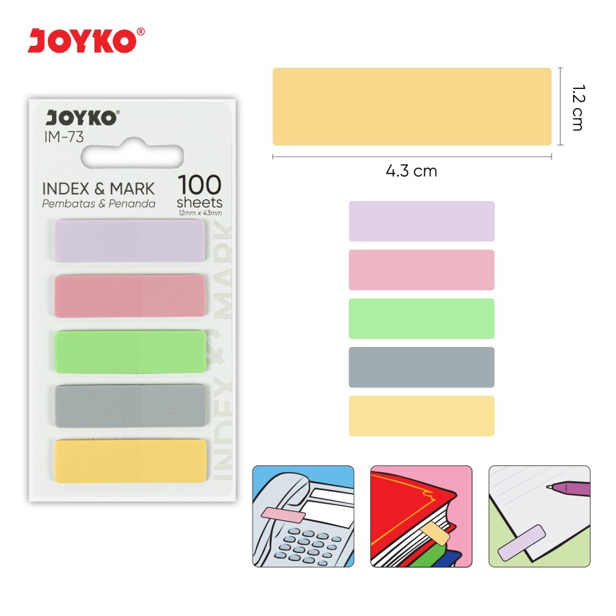 Index Mark Joyko IM-73 Sticky Notes Memo Penanda Pembatas Plastik ...