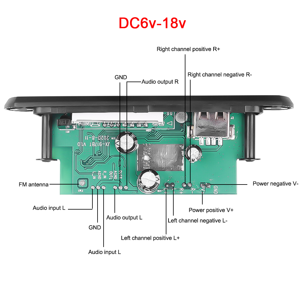 Mp3 Player Decoder Board Bluetooth 5.0 6w 50w Amplifier Handsfree Car ...