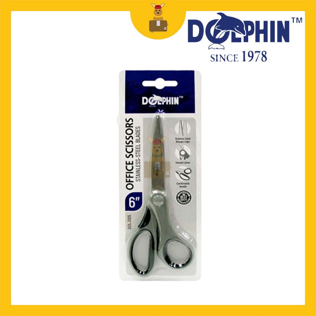 DOLPHIN Scissor Stainless Steel Blades Scissors (5"/ 6"/ 7"/ 8") Heavy ...