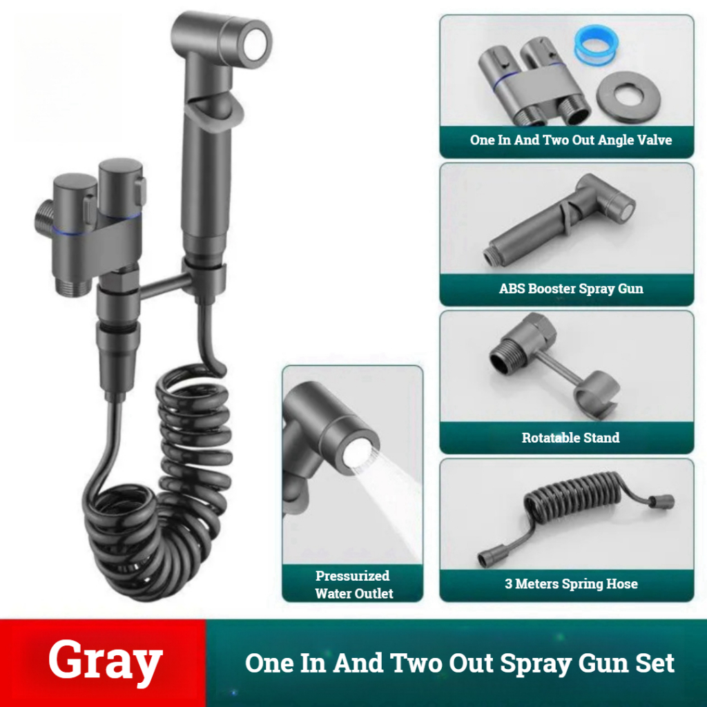 Stainless Steel Bidet Spray Set Hand Bidet Two Way Tap Faucet Bathroom ...