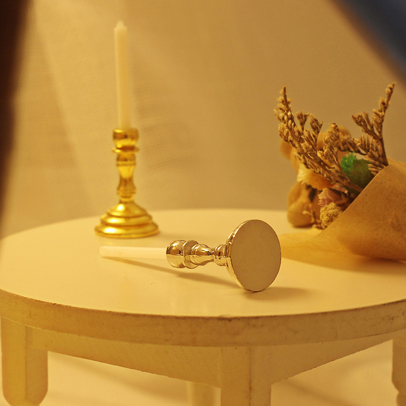 1Pair 1:12 Dollhouse Miniature Candle Holder Candlestick Candelabra ...