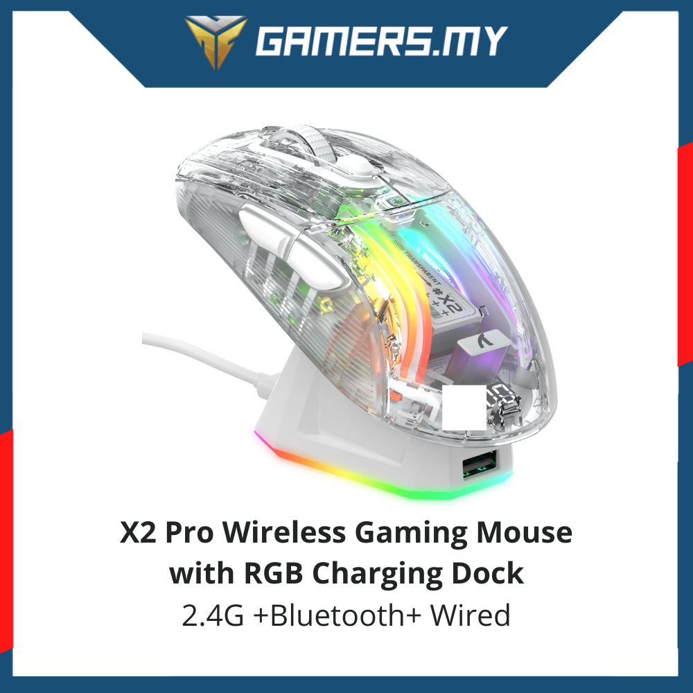 X2 Pro Wireless Gaming Mouse with RGB Charging Dock Silent Tri-Mode 2 ...