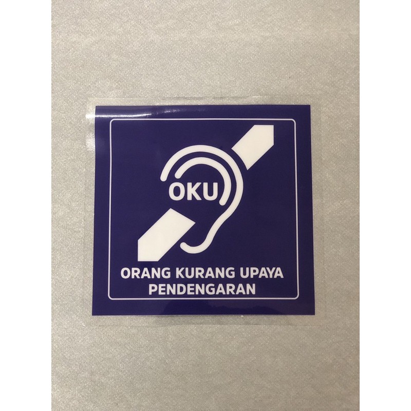 OKU Car Window Sticker (Pendengaran) + | Lazada