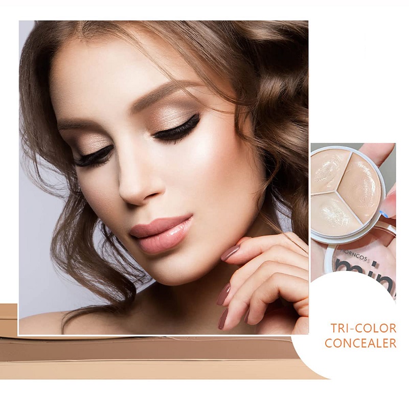 3 Colors Concealer Moisturizing Full Coverage Acne Spot Dark Circles ...