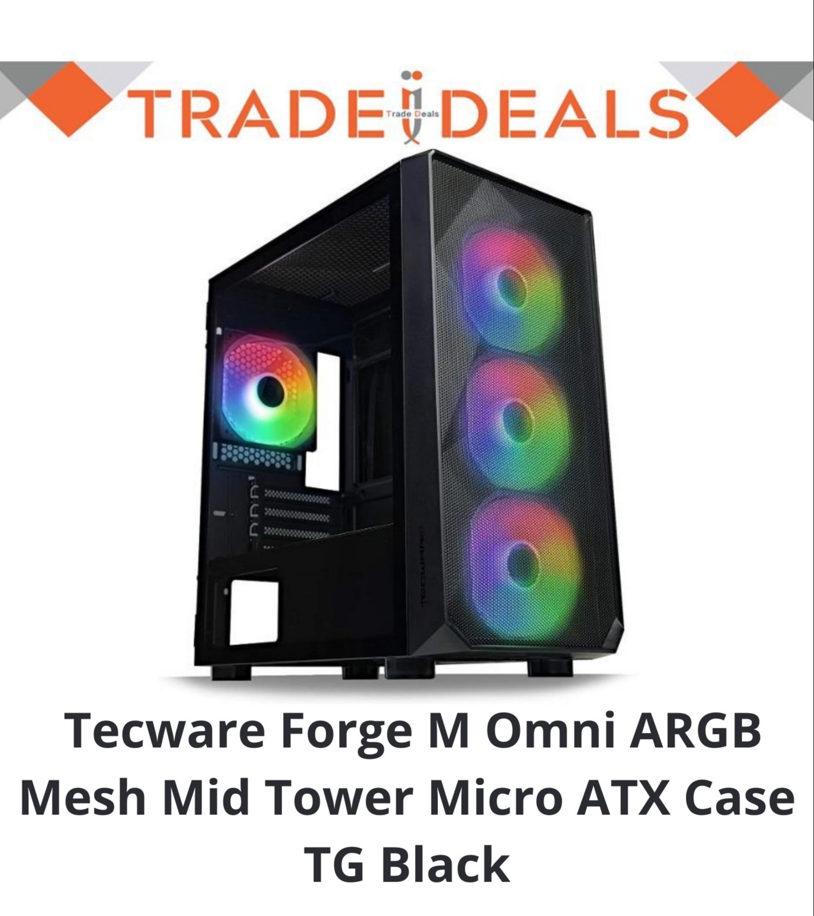 Tecware Forge M Omni ARGB Mesh Mid Tower Micro ATX Case TG Black/White ...