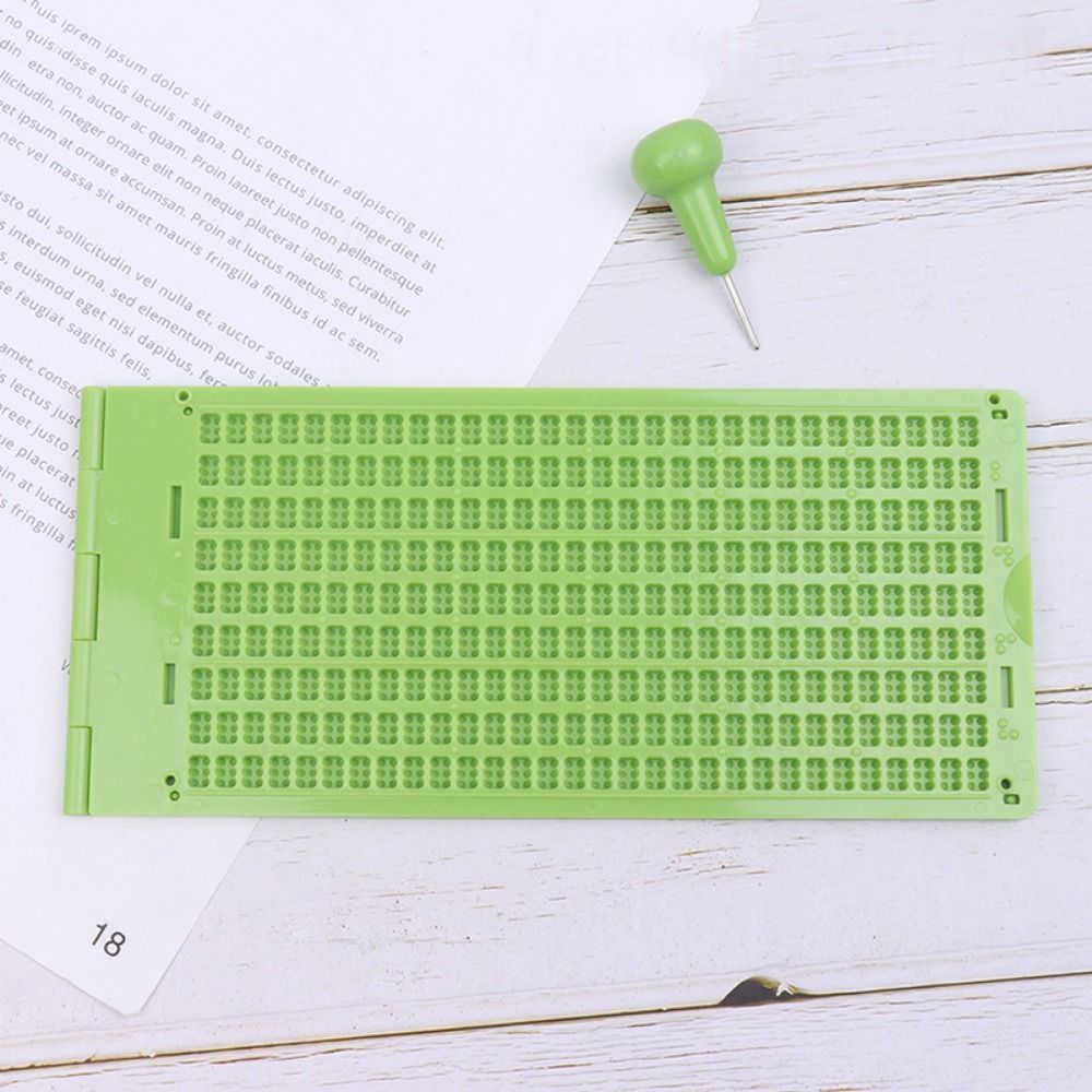 Educational Tool 4Lines 28 Cells Braille Writing Board Portable Plastic ...