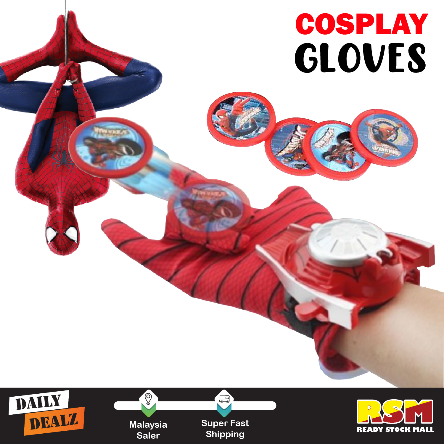 Superheroes Glove Launcher Toys Disc Shooter Wrist Blaster Transmitter ...