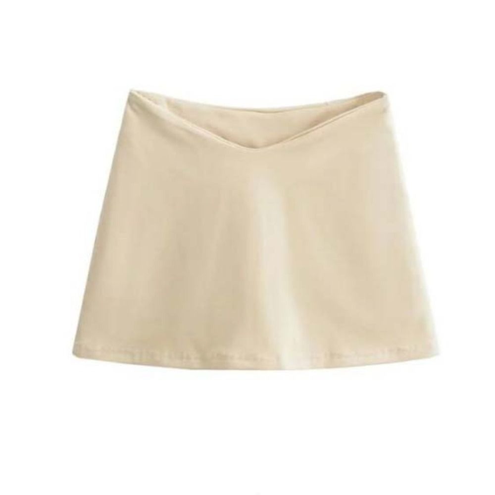 Gym Y2K A-line Short Skirt Low Waist Solid Mini Skirts Slim Fit V ...