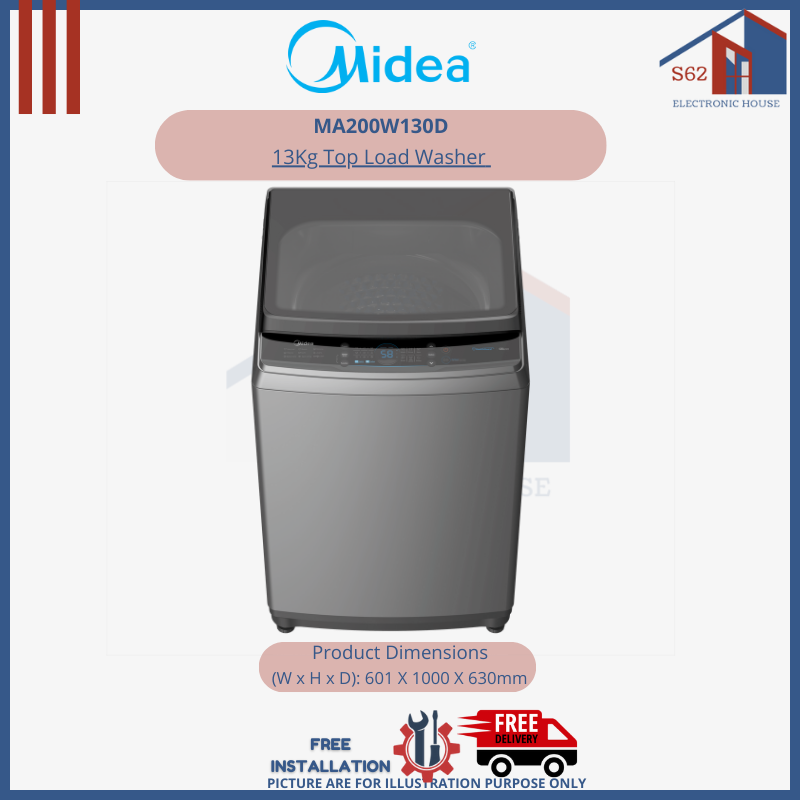 Midea MA200W130D - 13Kg Top Load Washer (Health Guard Plus) Machine ...