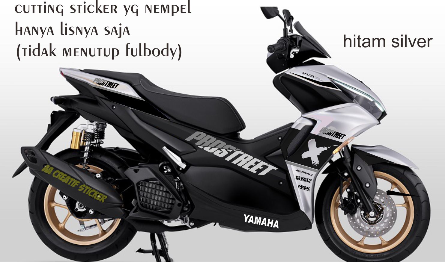 CUTTING STICKER ALL NEW AEROX CONNECTED 2020 2021 2022 PROSTREET MOTOR ...
