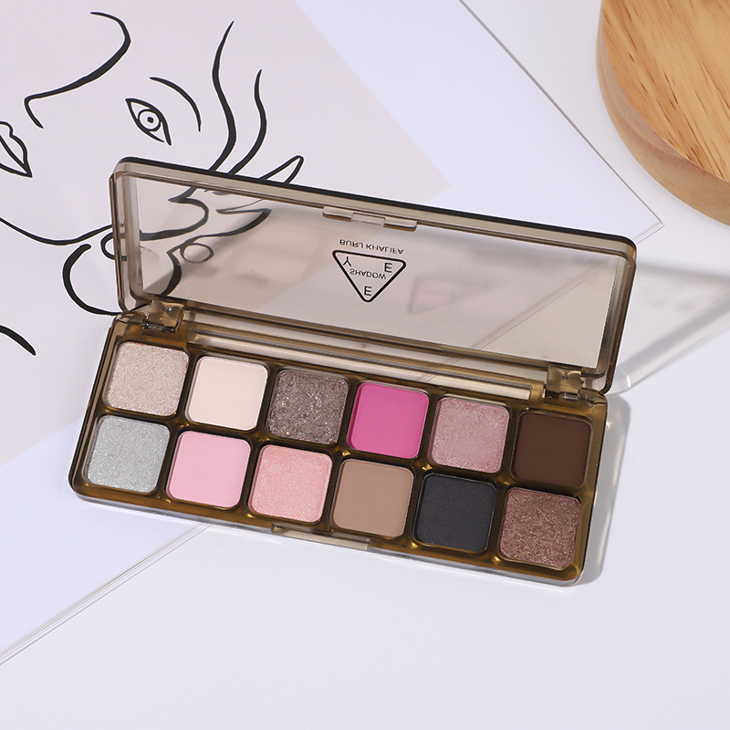 12 Color Eye Shadow Plate Matte Pearl Eyeshadow Girl Beginner Makeup ...