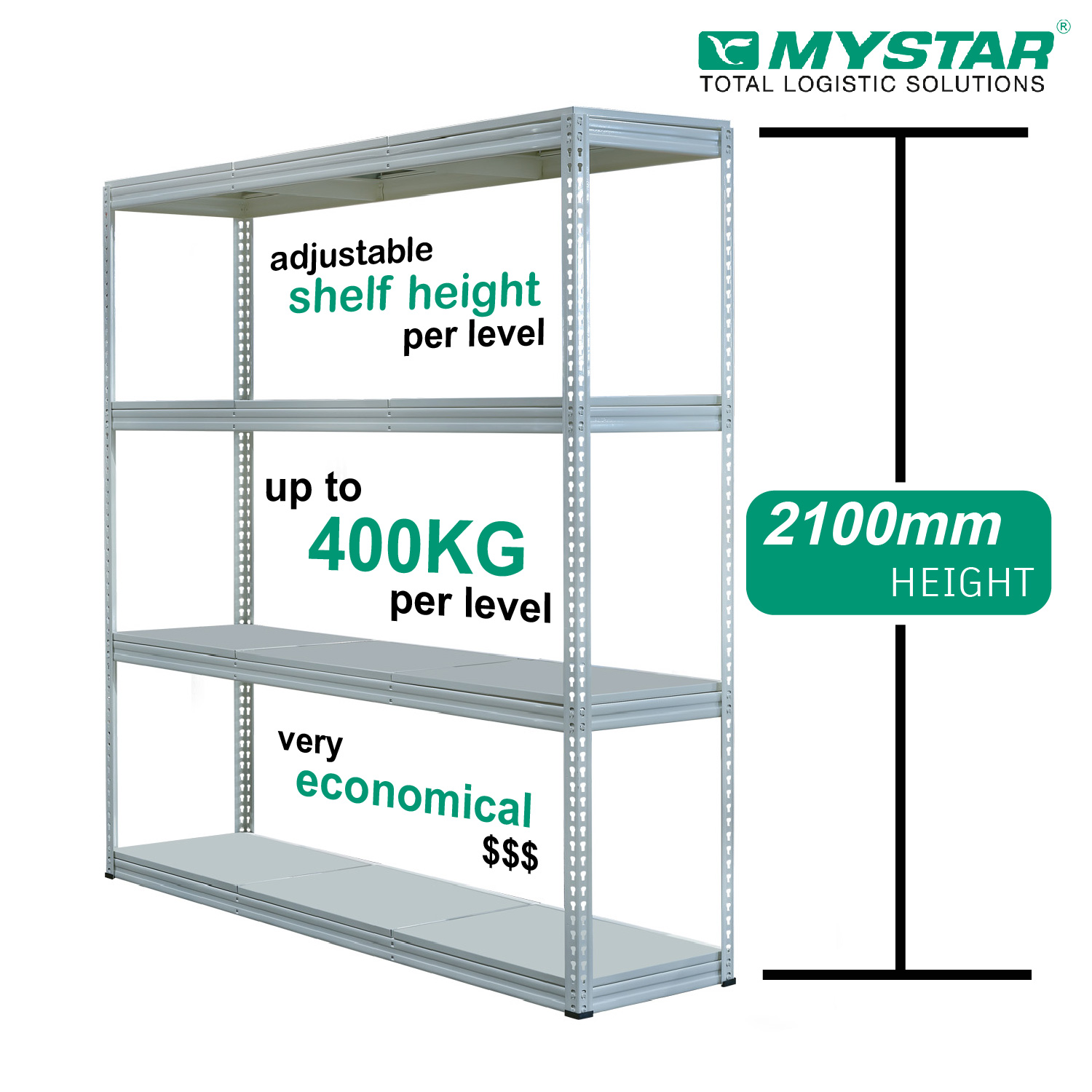 Original Advanced Adjustable MYSTAR Multiple Removeable Metal Shelves ...