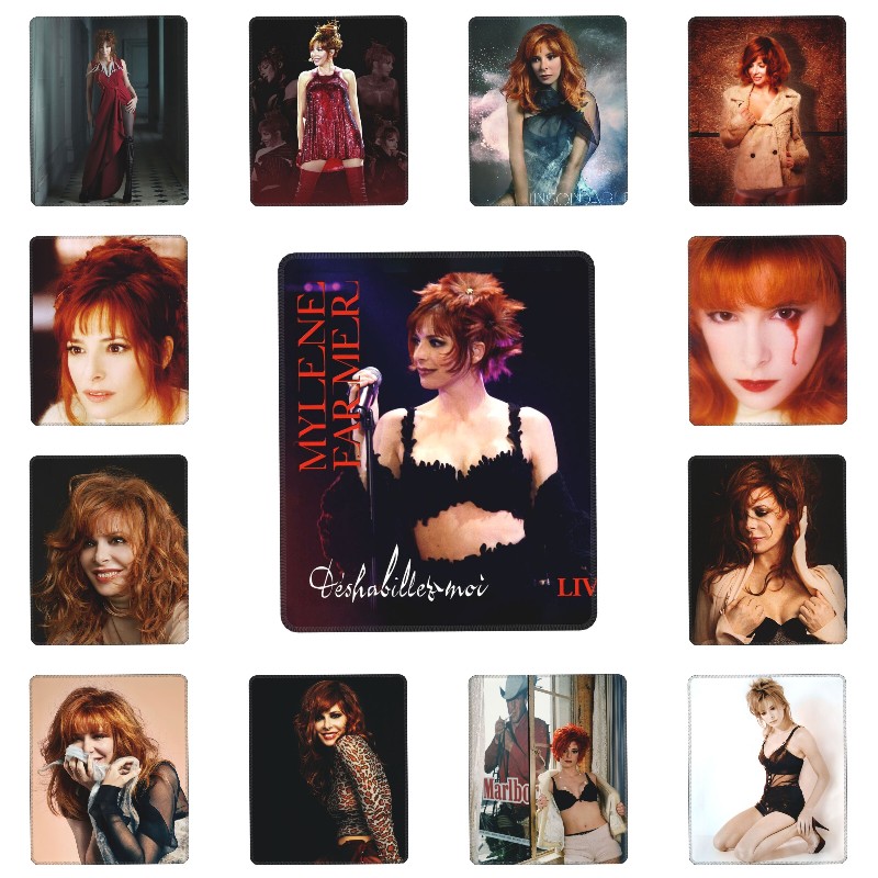 【New Arrivals】Beautiful Mylene Farmer Mouse Pad with Locking Edge Gamer Mousepad Non Slip Rubber ...